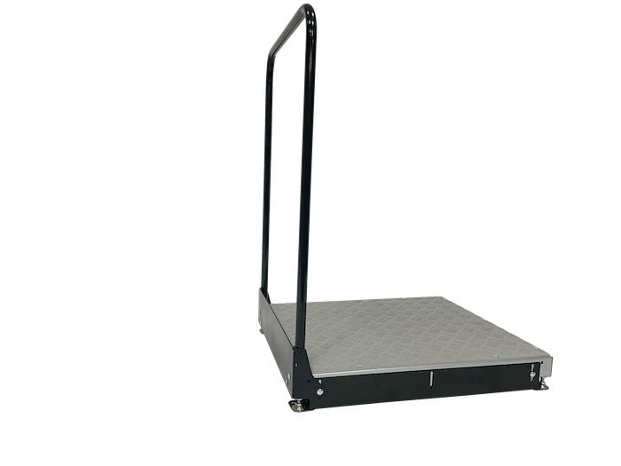 Adjustable Half Step With Handrail - 3 Sizes - The Ramp People