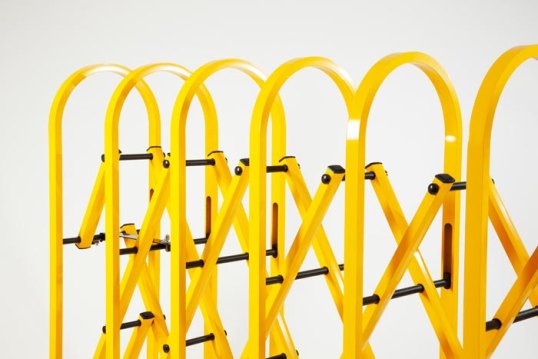 Extendable Heavy Duty Safety Barrier on Wheels - Yellow - The Ramp People