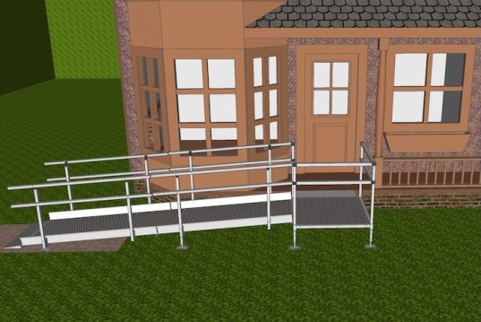 Modular Wheelchair Ramp Kit with Platform & Handrails | The Ramp People ...
